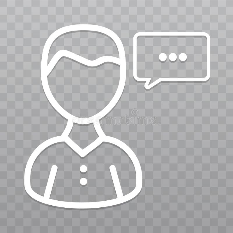 Thin Line Chat People Icon. Speech Bubble on Transparent Background ...