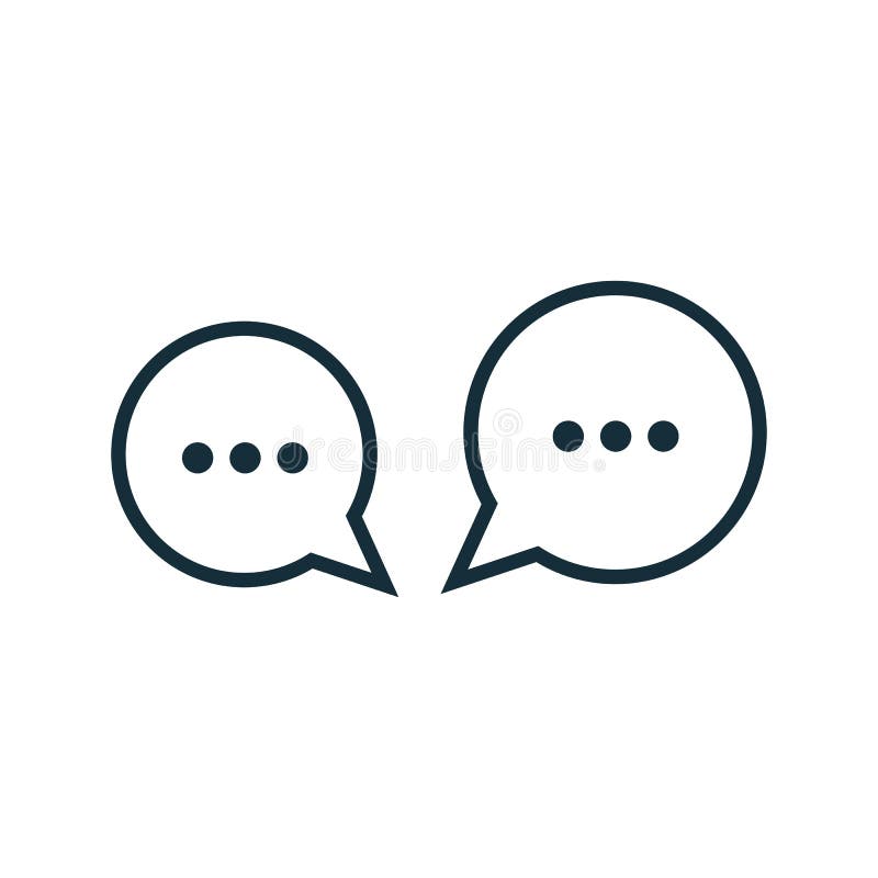 Thin Line Chat, Speech, Bubble, Chatting Icon Stock Illustration ...