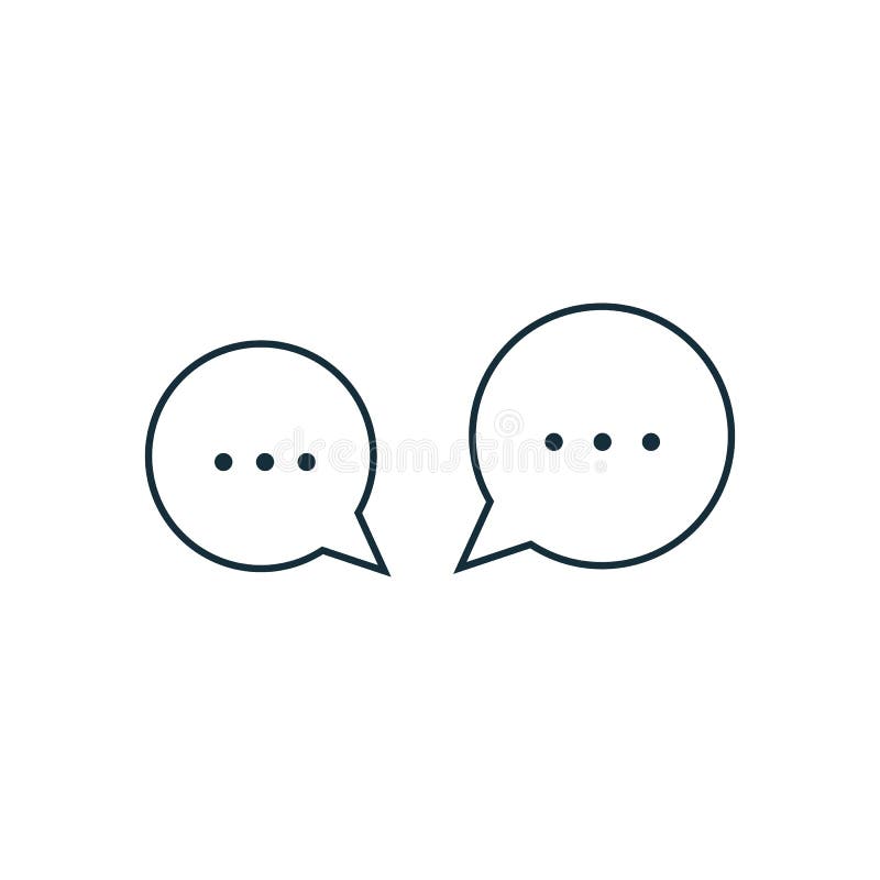 Thin Line Chat, Speech, Bubble, Chatting Icon Stock Illustration ...