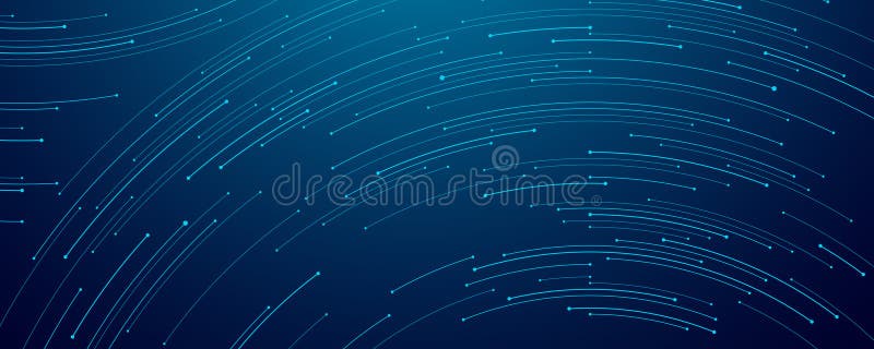 Thin Line Circuit Circle Wires in Blue on Tech Bg. Stock Vector ...