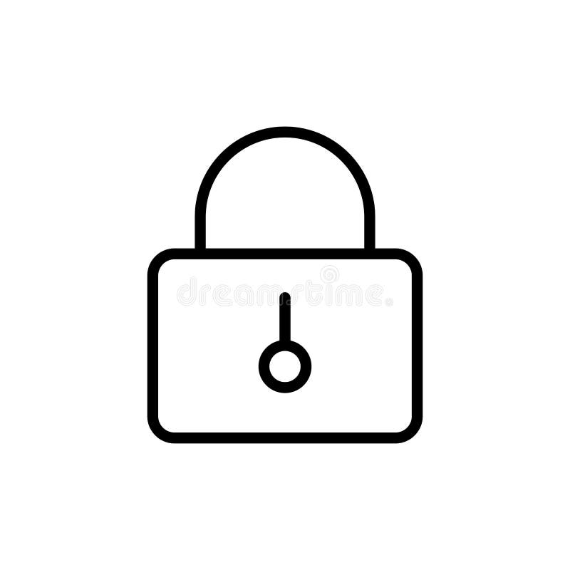 Thin line closed lock icon stock illustration. Illustration of secure ...
