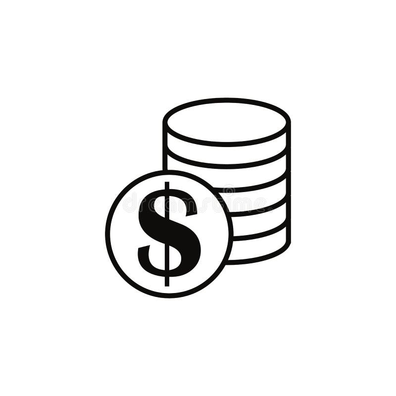 Line Coins Icon White Background Stock Illustrations – 3,971 Line Coins ...