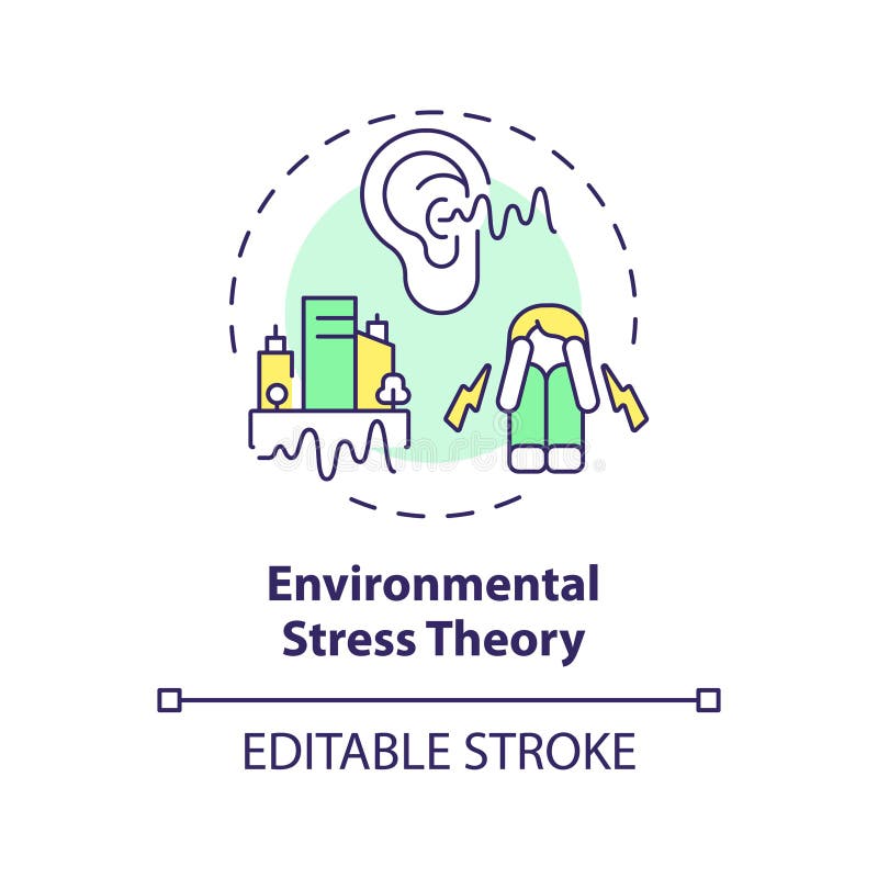 Thin Line Colorful Environmental Stress Theory Icon Concept Stock ...