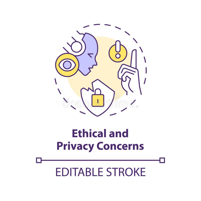 Thin Line Colorful Ethical and Privacy Concerns Icon Concept Stock ...