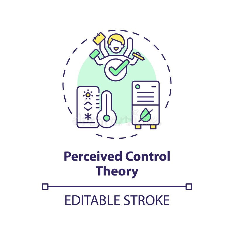 Thin Line Colorful Perceived Control Theory Icon Concept Stock Vector ...