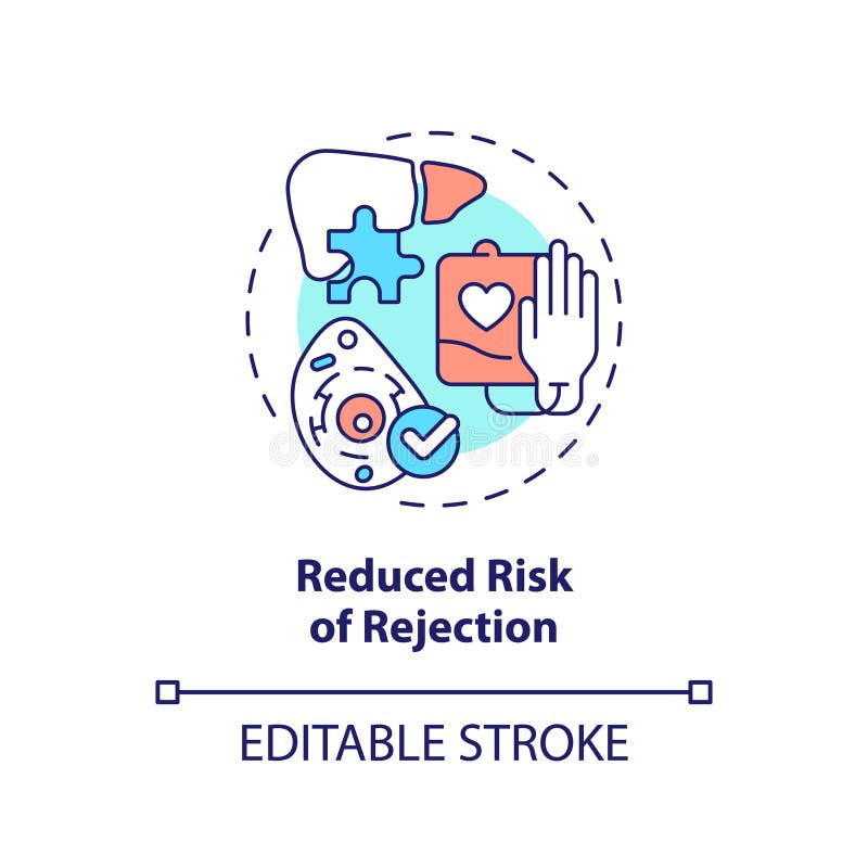 Thin Line Colorful Reduced Risk of Rejection Icon Concept Stock Vector ...