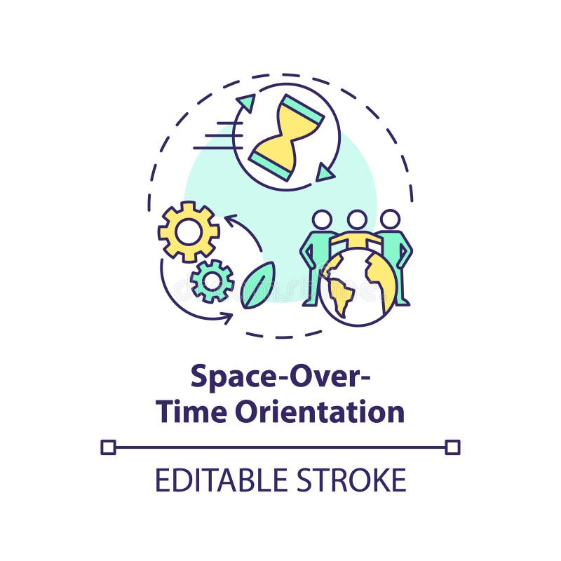Thin Line Colorful Space Over Time Orientation Icon Concept Stock ...
