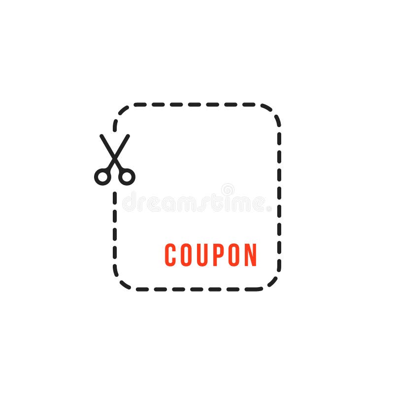 Scissors Cut for a Coupon Code Stock Vector - Illustration of layout ...
