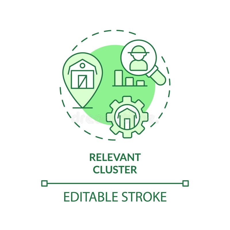 Thin Line Creative Green Relevant Cluster Icon Concept Stock Vector ...