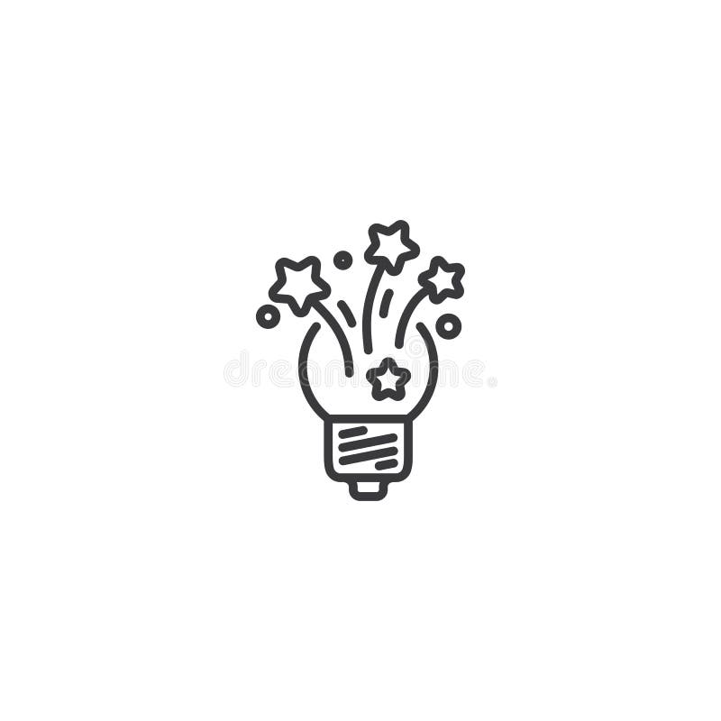 Line Creativity, Idea Icon on White Background Stock Illustration ...