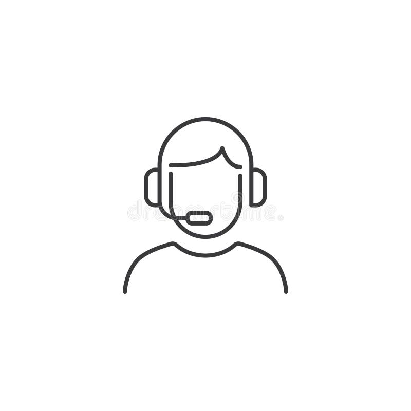 Line Customer Support Icon on White Background Stock Illustration ...