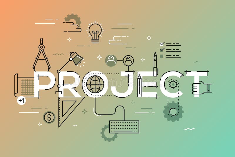 Thin Line Design Concept for Project Website Banner. Stock Vector ...