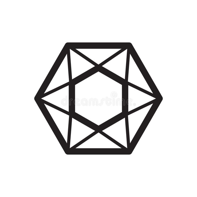 Thin line diamond stock vector. Illustration of icon - 258959499