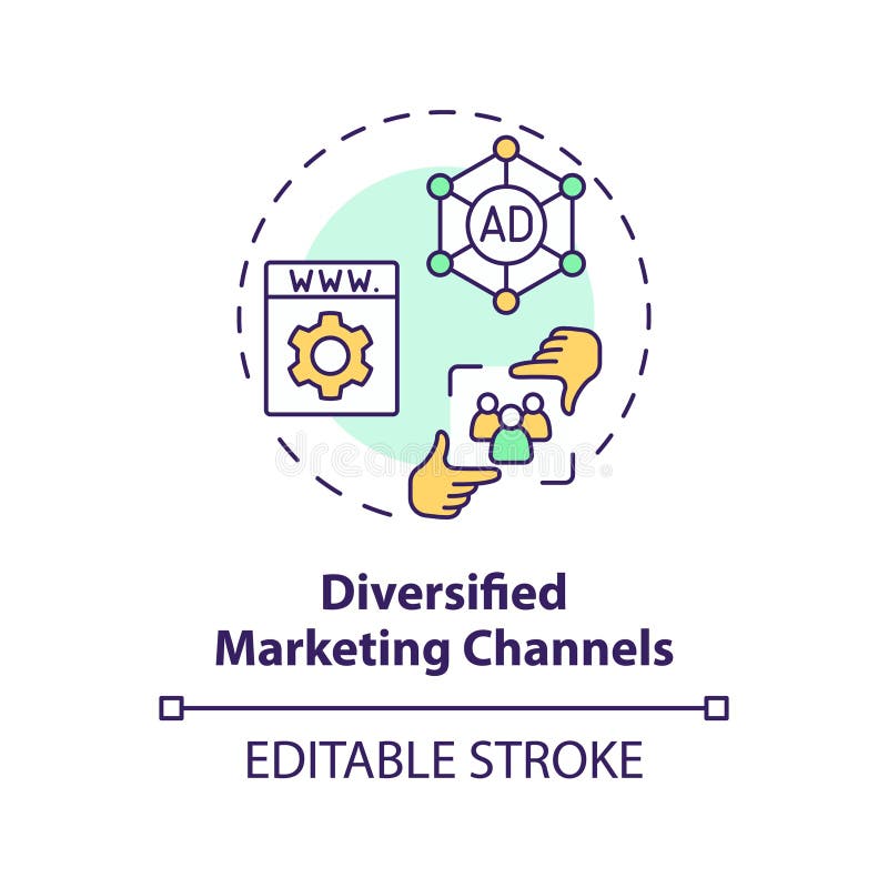 Thin Line Diversified Marketing Channels Icon Concept Stock Vector ... Thin Line Diversified Marketing Channels Icon Concept Stock Vector ...