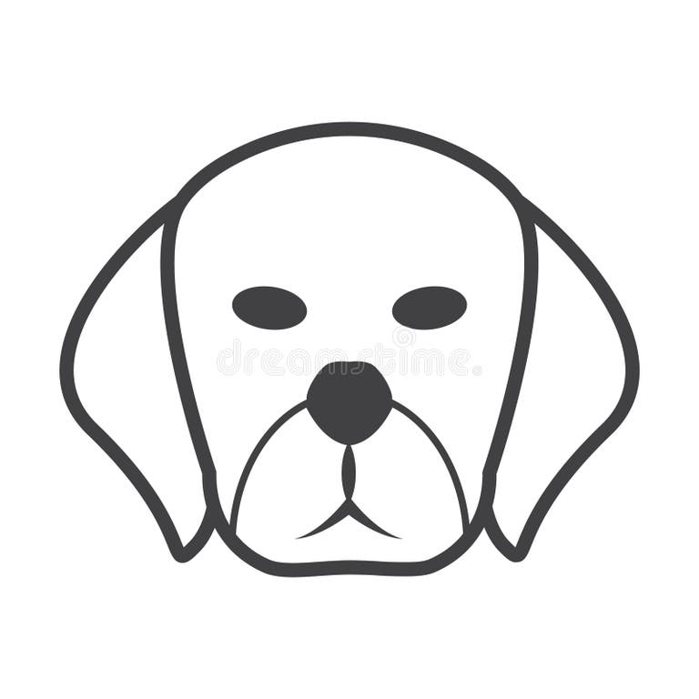Thin line dog head icon stock vector. Illustration of head - 104451887