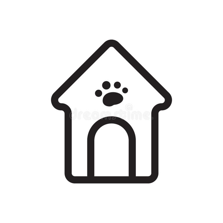 Thin line dog house stock vector. Illustration of animal - 259602807