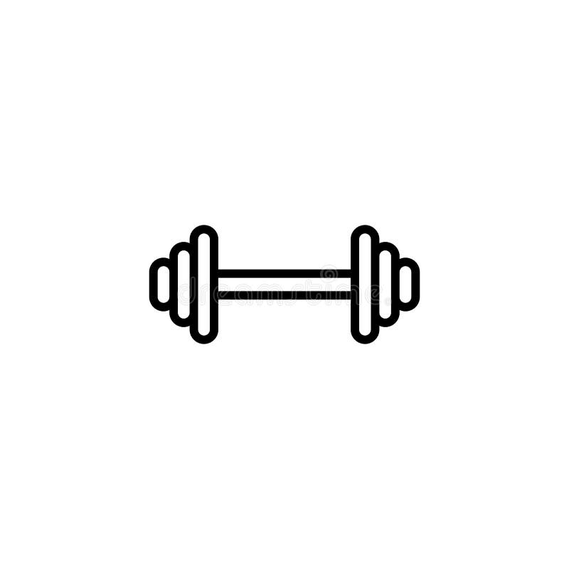 Thin Line Dumbbell Icon on White Stock Illustration - Illustration of ...