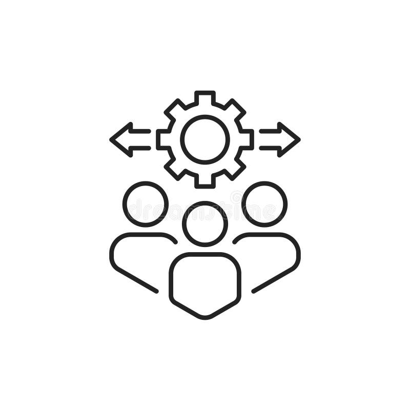 Thin Line Easy Operation Process Like Team Work Icon Stock Vector ...