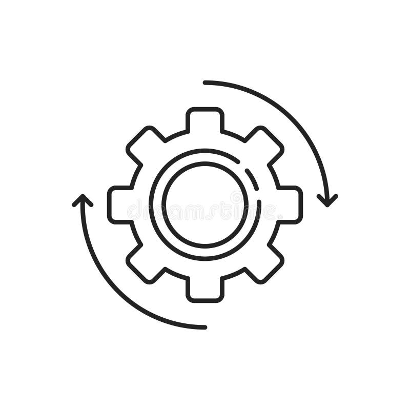 Thin Line Efficient Process and Operation Icon Stock Vector ...