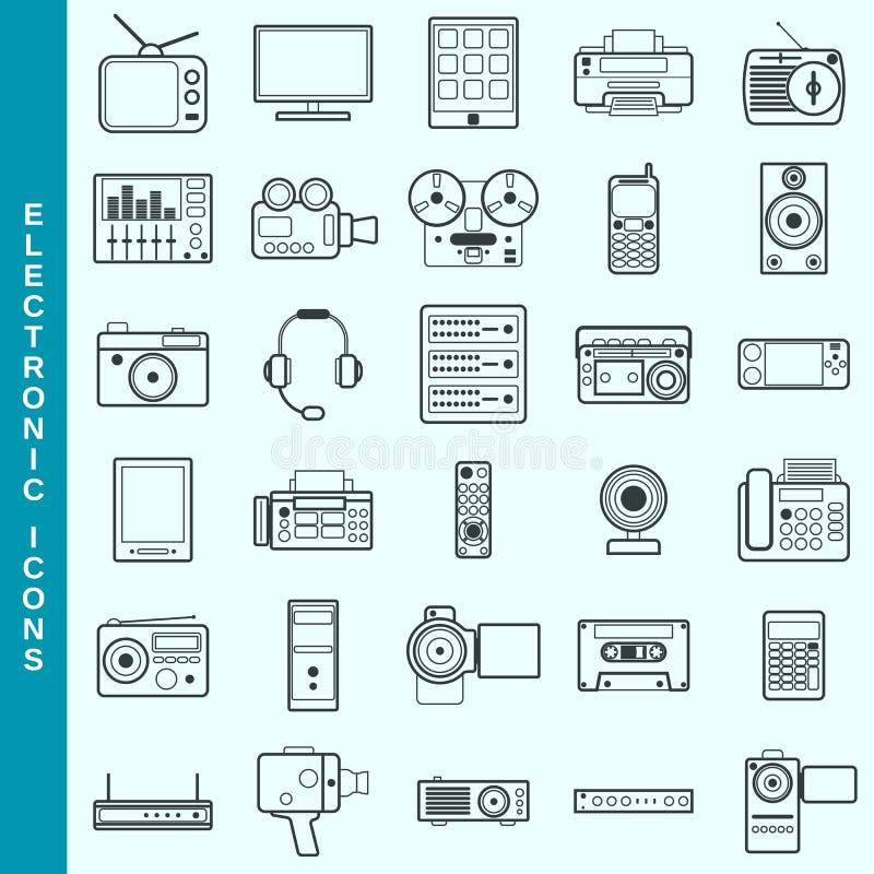 Modern Electronic Devices Vector Icons Stock Vector - Illustration of ...