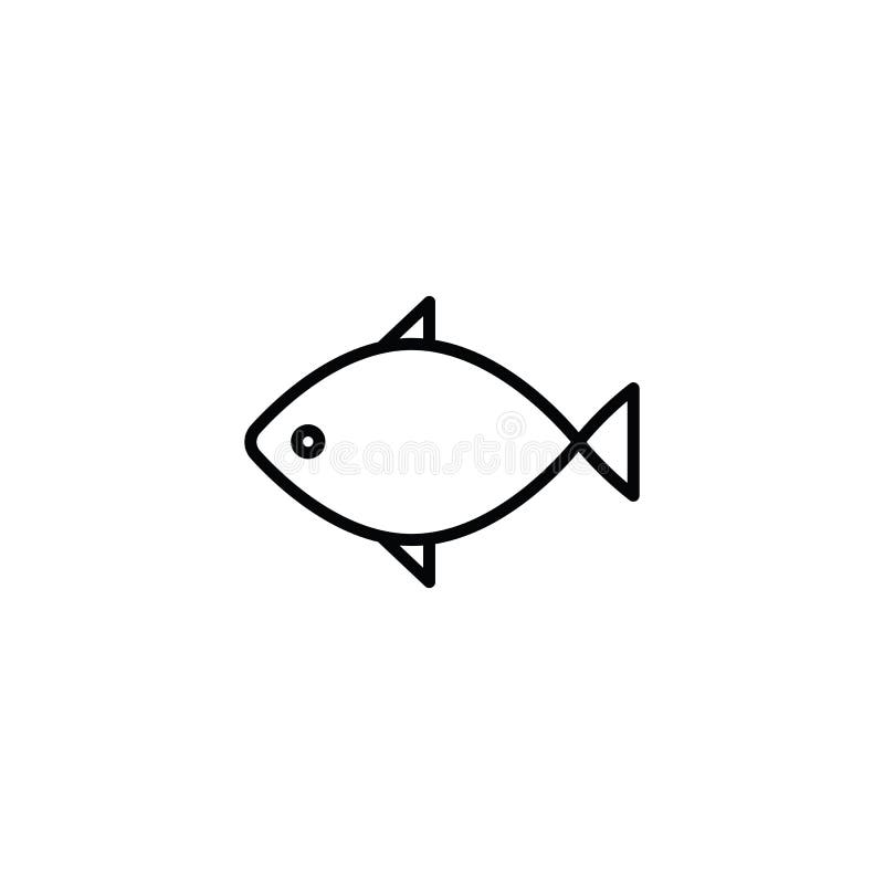 Line Fish Icon Black on Dark Background Stock Illustration ...