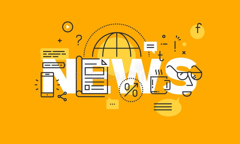 Thin Line Flat Design Banner for Support Web Page Stock Vector ...