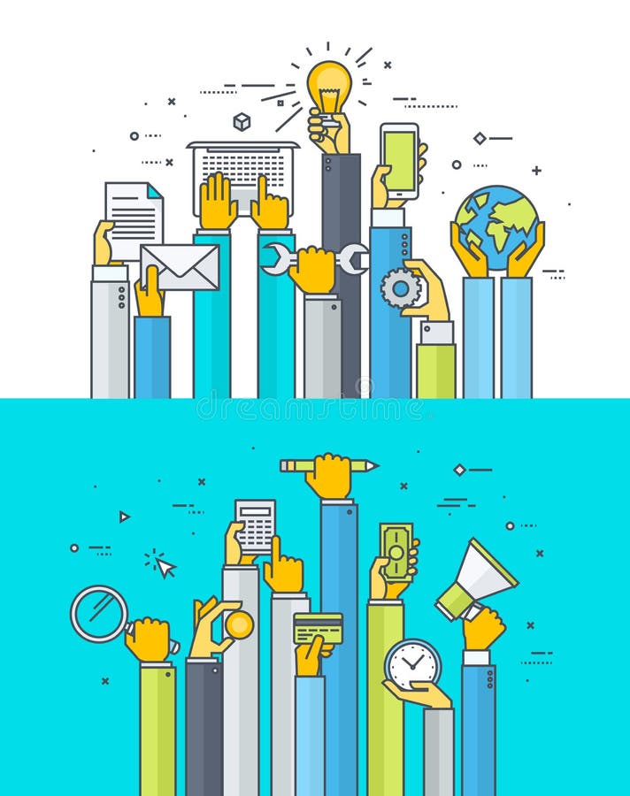 Internet Flat Line Design Stock Illustrations – 416,780 Internet Flat ...