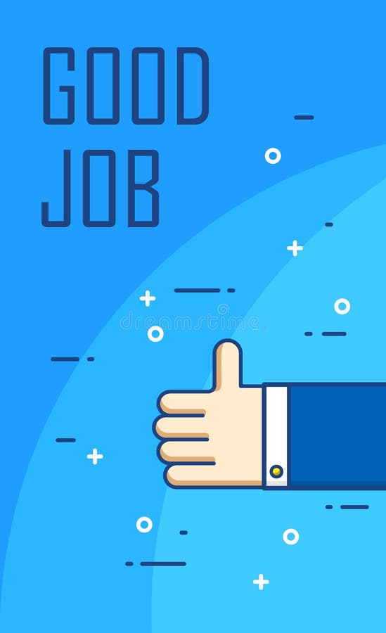 Thin Line Flat Design. Good Job Stock Vector - Illustration of holidays ...