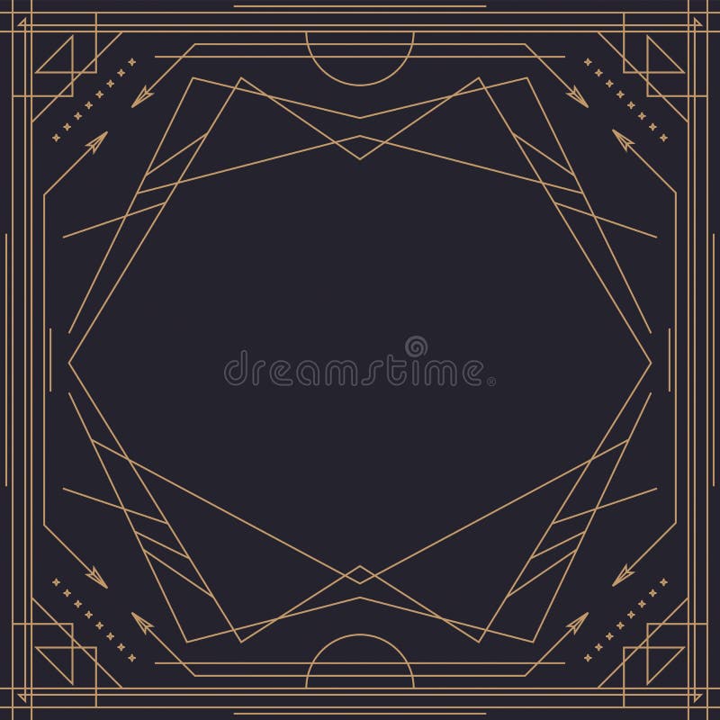 Thin Line Frame Abstract Geometric Linear Design Stock Vector ...