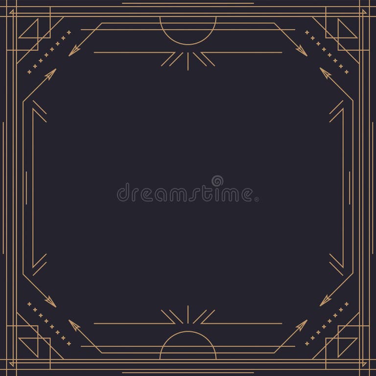 Thin Line Frame Abstract Geometric Linear Design Stock Vector ...