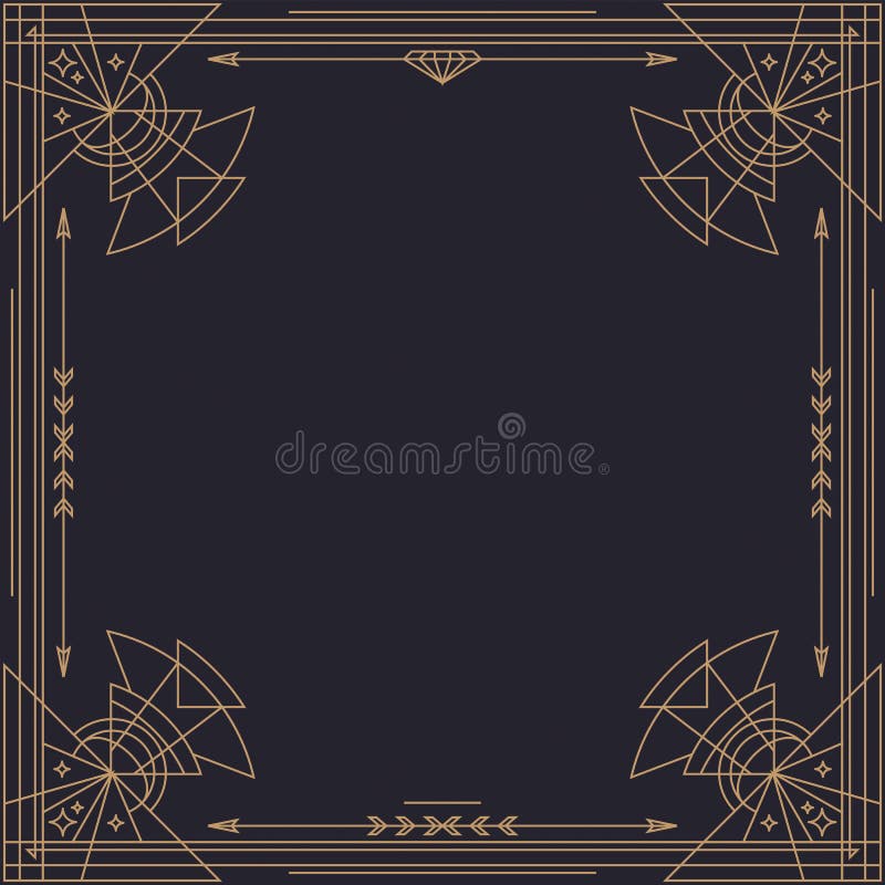 Thin Line Frame Abstract Geometric Linear Design Stock Vector ...