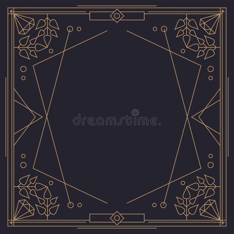 Thin Line Frame Abstract Geometric Linear Design Stock Vector ...