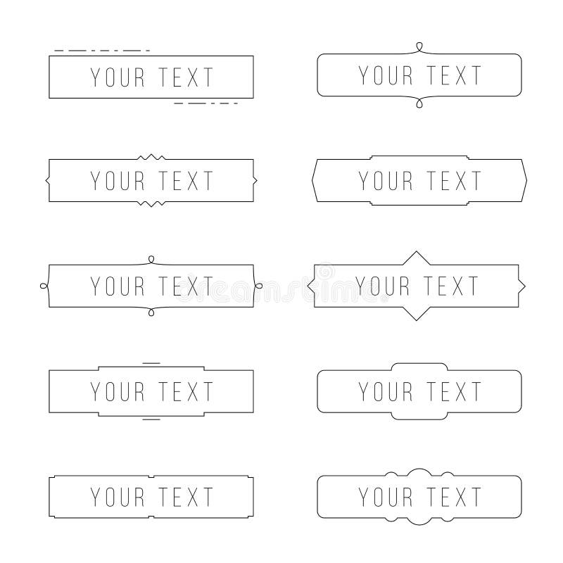 Thin Line Frame Set for Your Text Stock Vector - Illustration of frame ...