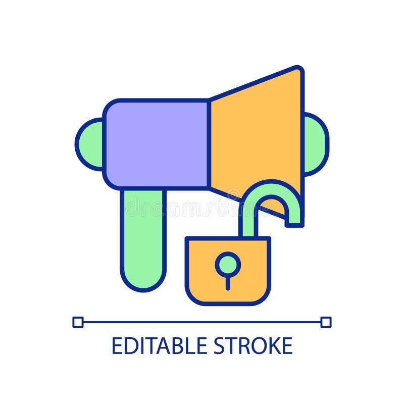 Thin Line Freedom of Expression Online Icon Stock Vector - Illustration ...