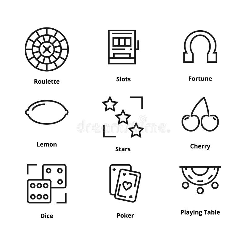 9 Gamble Line Icon stock illustration. Illustration of gambling - 109188806