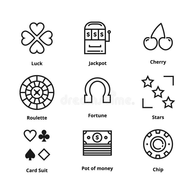 9 Gamble Line Icon stock illustration. Illustration of coin - 109353486