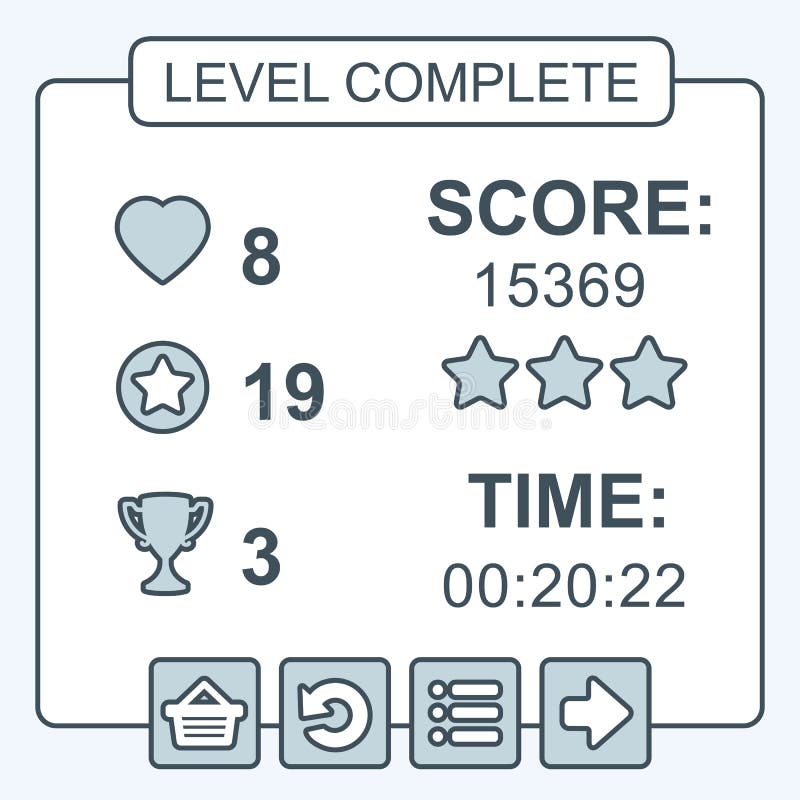 Thin Line Game Level Complete Interface Panels Ui Stock Illustrations ... Thin Line Game Level Complete Interface Panels Ui Stock Illustrations ...