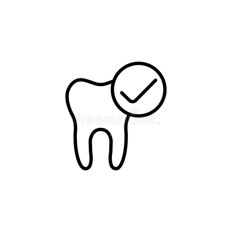 Thin Line Good Tooth, Ok Icon Stock Illustration - Illustration of ...