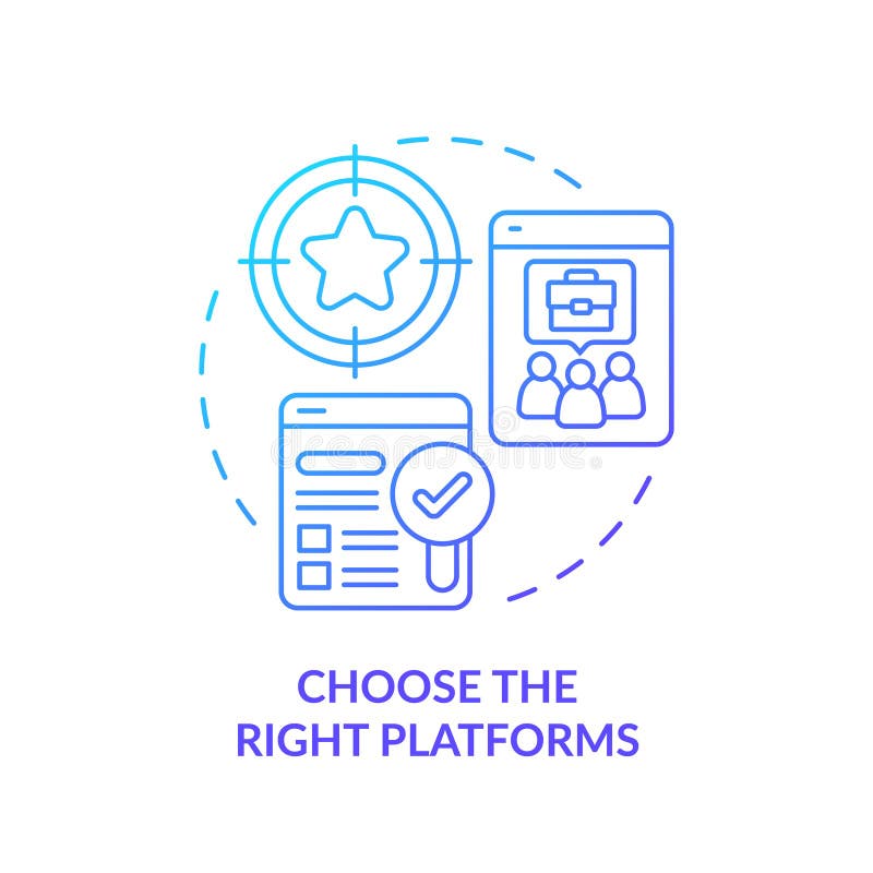 Thin Line Gradient Choose the Right Platforms Icon Concept Stock Vector ...