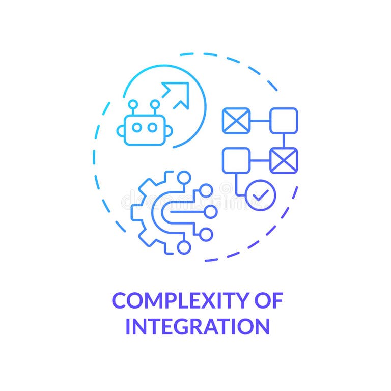 Thin Line Gradient Complexity of Integration Icon Concept Stock Illustration - Illustration of ...