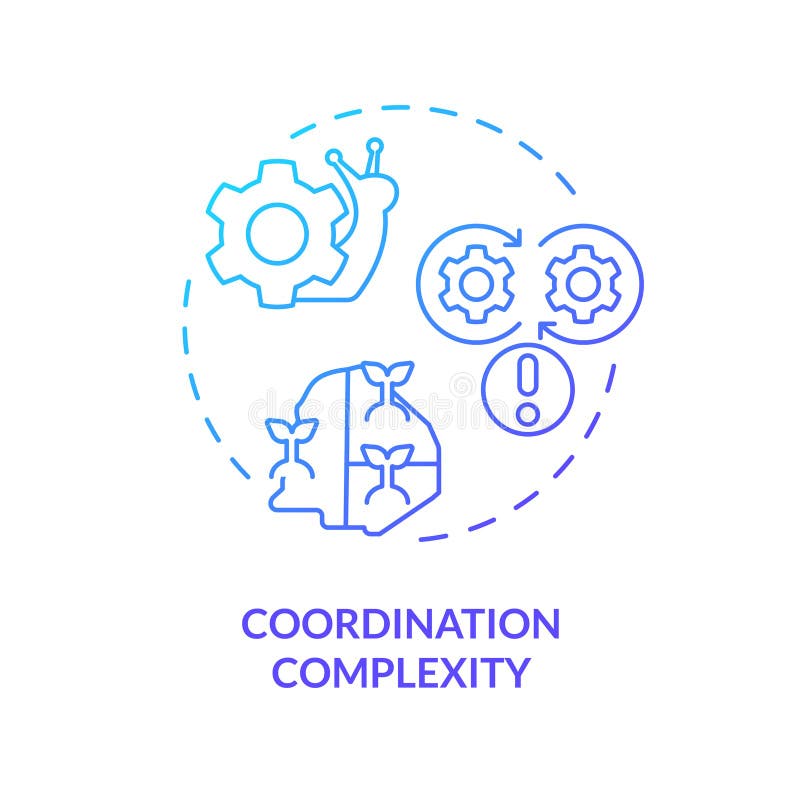 Thin Line Gradient Coordination Complexity Icon Concept Stock Vector