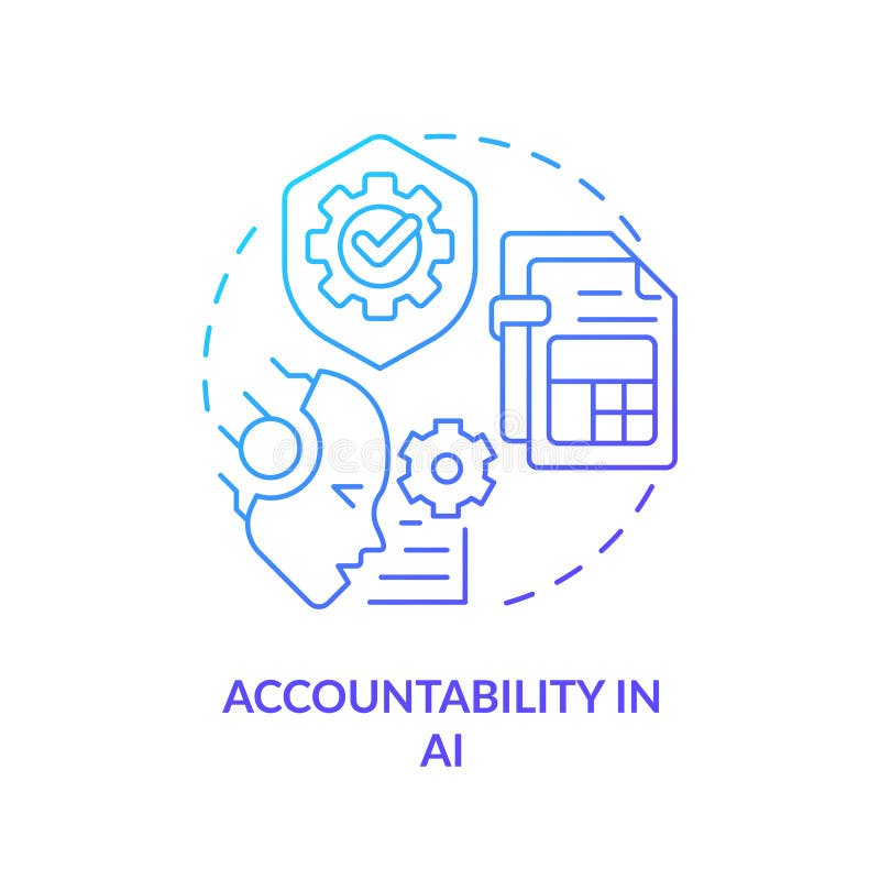 Thin Line Gradient Icon Accountability in AI Concept Stock Vector ...