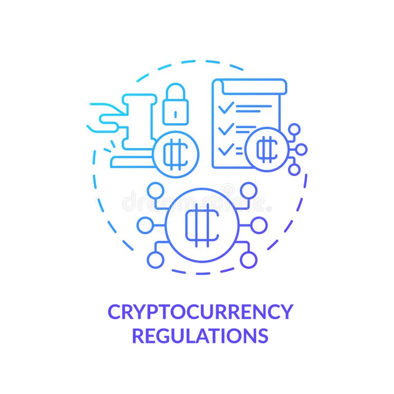 Thin Line Gradient Icon Cryptocurrency Regulations Concept Stock Vector - Illustration of ...