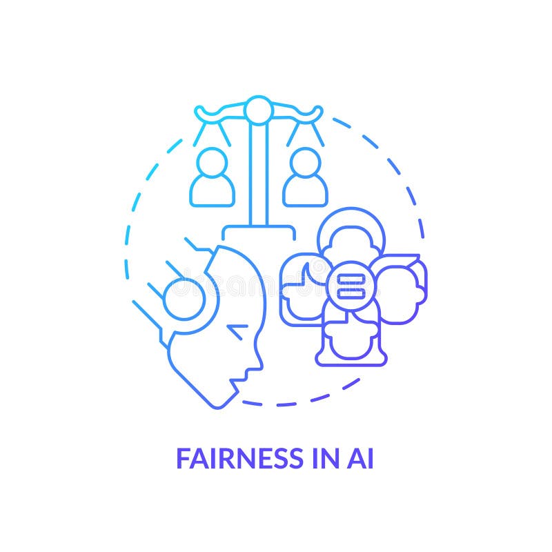 Thin Line Gradient Icon Fairness in AI Concept Stock Vector ...