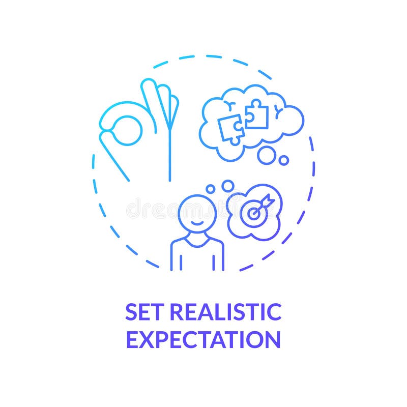 Thin Line Gradient Icon Set Realistic Expectations Concept Stock Vector ...