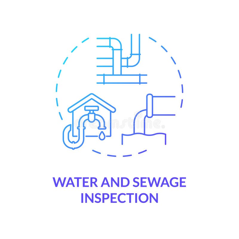 Thin Line Gradient Icon Water and Sewage Inspection Concept Stock ...