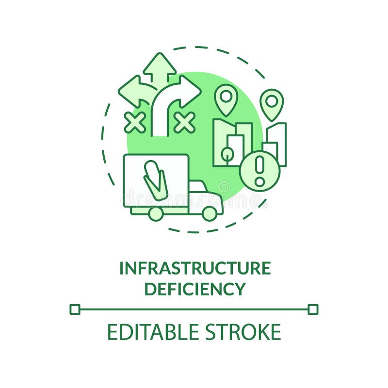 Thin Line Green Infrastructure Deficiency Icon Concept Stock Vector ...