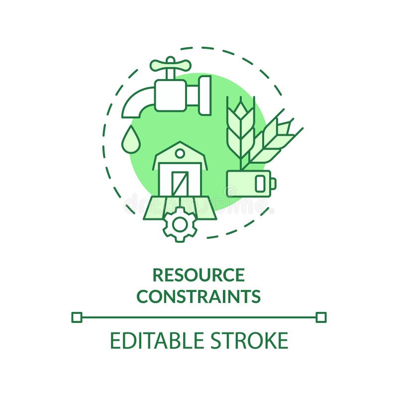 Thin Line Green Resource Constraints Icon Concept Stock Illustration ...