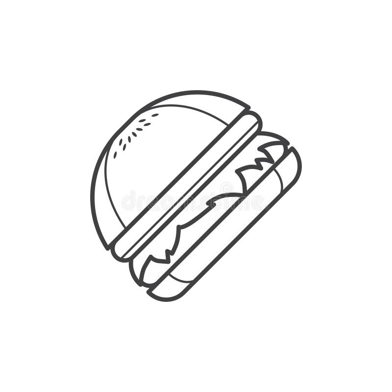 Thin line hamburger stock vector. Illustration of line - 260483890