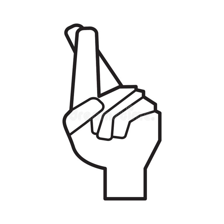 Thin line hand sign stock vector. Illustration of cartoon - 261448468